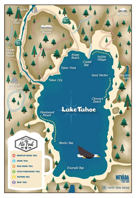 Lake Tahoe Hiking Trail Map