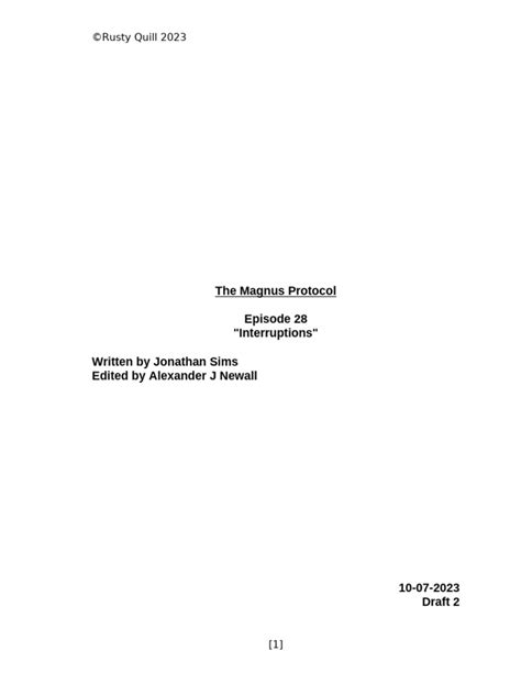 Ep 28 Interruptions The Magnus Protocol Transcript Pdf