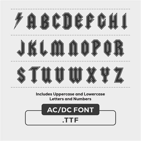 Ac Dc Font Ttf Typeface Instant Download Hard Rock Group Font Rock