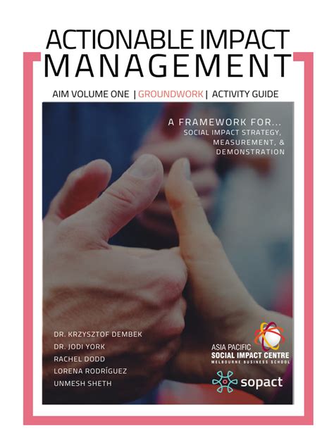 Actionable Impact Management Framework Groundwork Pdf Goal Copyright