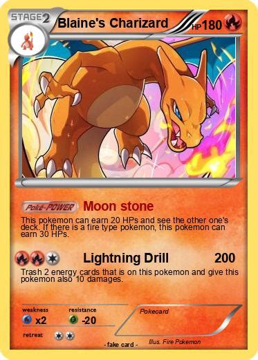 Pokémon Blaine S Charizard 5 5 Moon Stone My Pokemon Card
