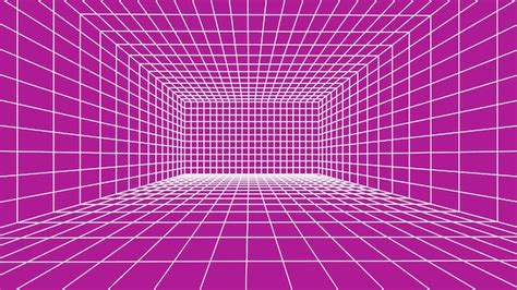 Premium Vector 3d Wireframe Room On Soft Purple Background Abstract
