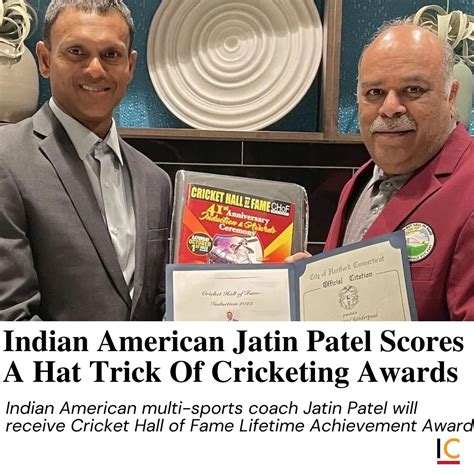 Jatin Patel Received A Lifetime Achievement Award From The Usa Cricket