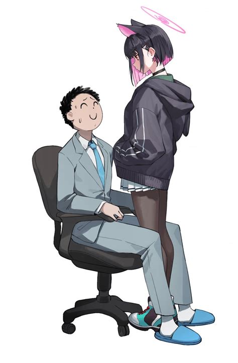 Sensei Doodle Sensei And Kazusa Blue Archive Drawn By Maao You You Danbooru