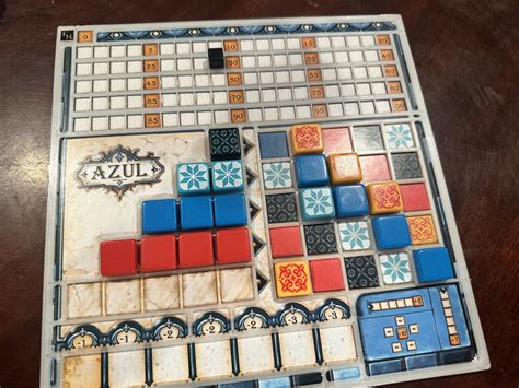 Azul Board Game Overlay Score Cubes Tile Lock Frame Board Game