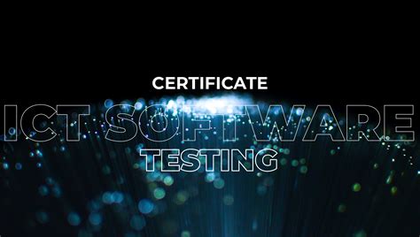 Certificate Information And Communication Technology Ict Software Testing Training And