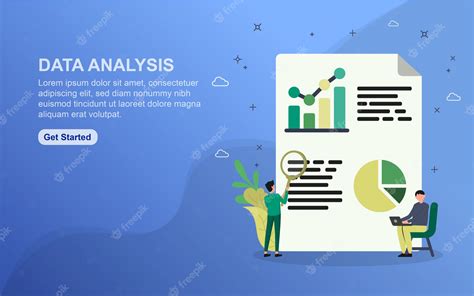 Premium Vector Data Analysis Landing Page Template Flat Design