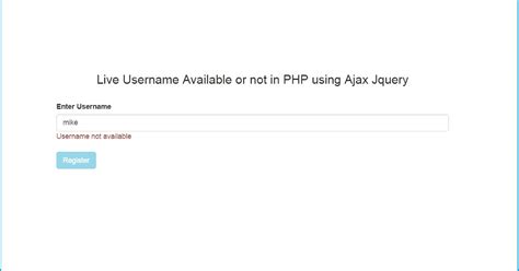 How To Check Username Availability In Php And Mysql Using Ajax Jquery