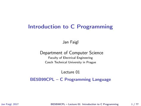 C Program Handouts Ppt