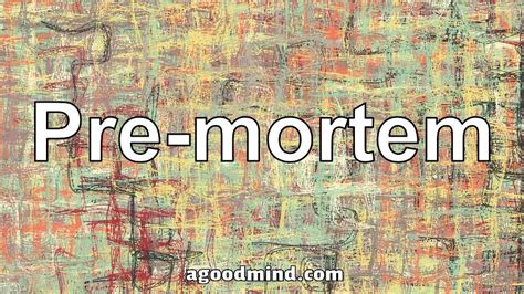 Pre Mortem A Good Mind