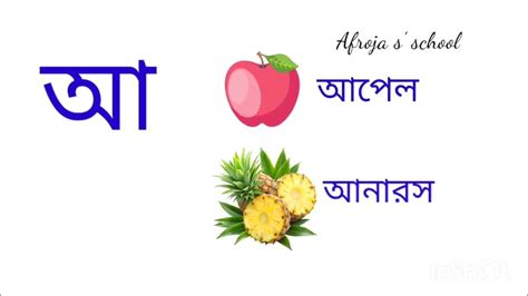 আ । আ তে আপেল আনারস। স্বরবর্ণ। Youtube
