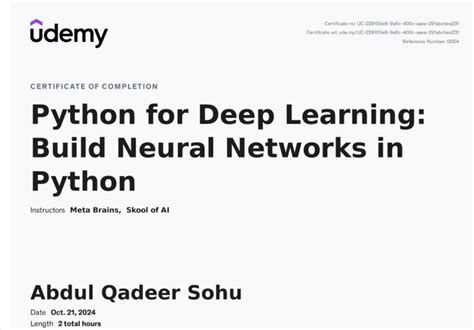 Abdul Qadeer Sohu On Linkedin Deeplearning Python Ai Machinelearning Neuralnetworks
