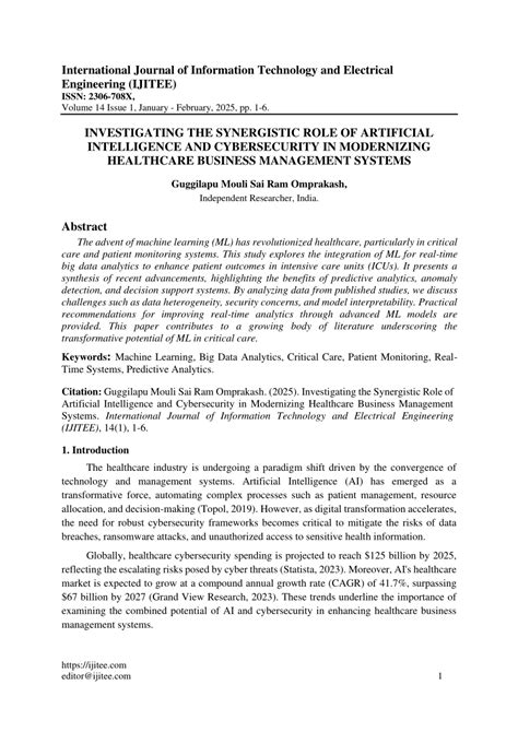 Pdf Investigating The Synergistic Role Of Artificial Intelligence And Cybersecurity In