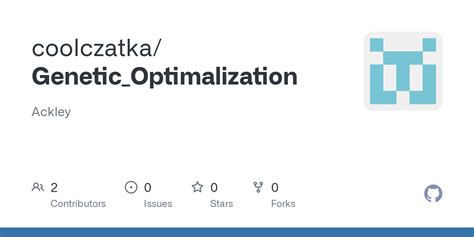 GitHub Coolczatka Genetic Optimalization Ackley