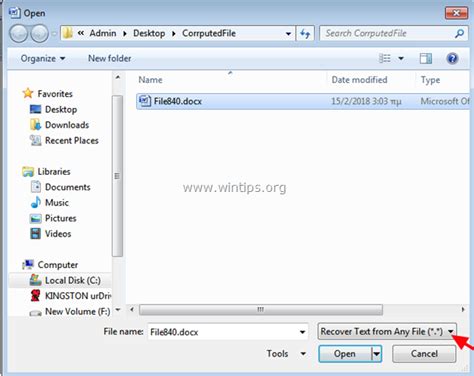 FIX Word File Is Corrupt And Cannot Be Opened Recover Damaged Word File WinTips Org