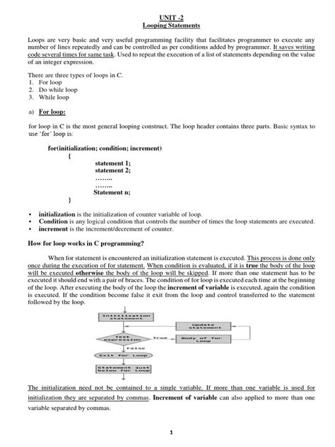 C Looping Statements Explained Pdf Control Flow Computer Programming