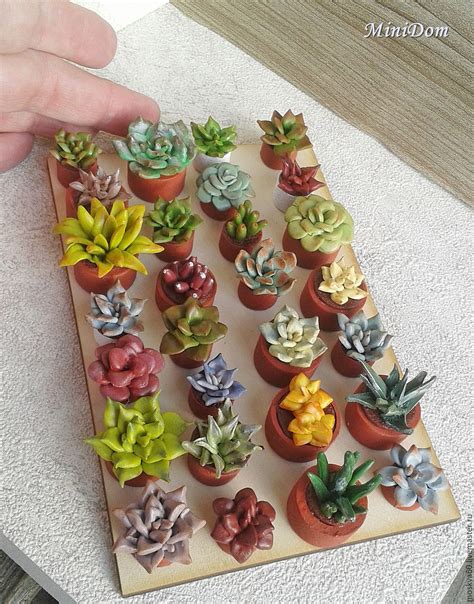 Суккуленты для кукольной миниатюры Аксессуары для кукол купить в интернет магазине Ярмарка