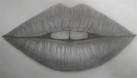 This Drawing Is Made With Simple Shading Pencils And An Eraser Lips