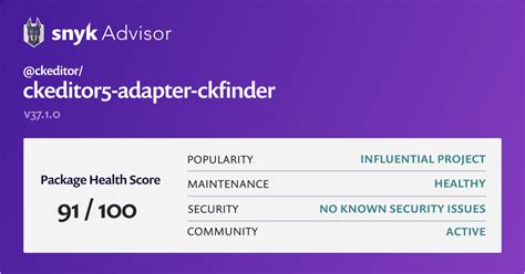Ckeditorckeditor5 Adapter Ckfinder Npm Package Snyk