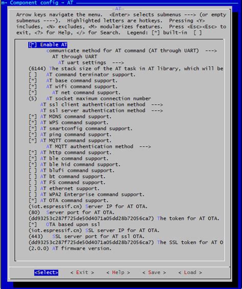 idf py menuconfig doesn t have any at commands · issue 370