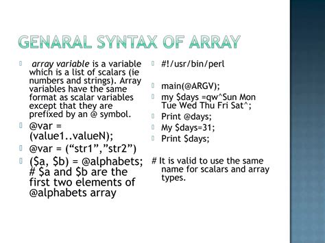 Introduction To Perlcontrol Structures Ppt