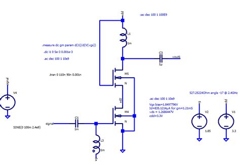 Rf Cascode Amplifier For 24 Ghz Has A Distorted Output Waveform