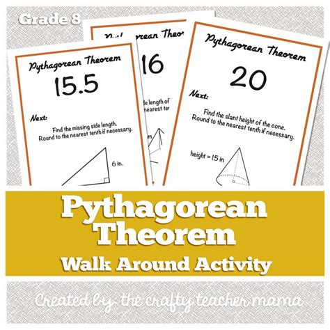 Pythagorean Theorem Practice Walk Around Activity Task Cards
