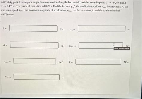 Solved A Kg Particle Undergoes Simple Harmonic Motion Chegg