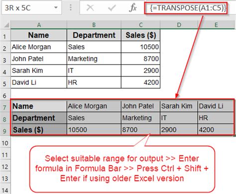How To Convert Multiple Rows To Columns In Excel 4 Methods Excel Insider