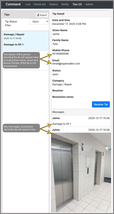 Tip Reporting CriticalArc