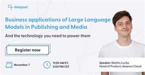 Deepset On Linkedin Webinar Business Applications Of Large Language