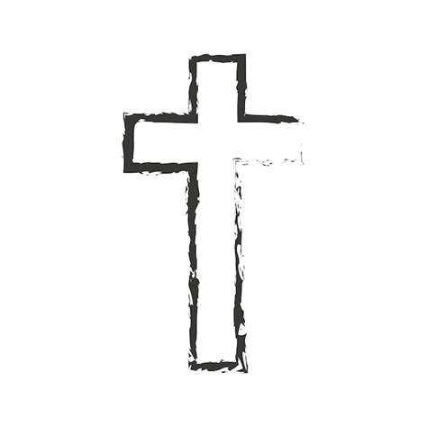 Premium Vector Cross Silhouette Brush Cross Icon Vector Illustration