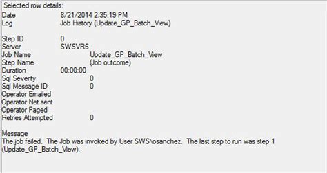 Sql Server Getting An Error When Updating A View Through A Job In Sql Stack Overflow