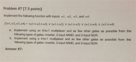 Solved Implement The Following Function With Inputs
