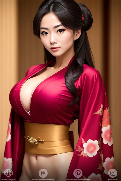 4k Busty Japanese Beauty In Kimono 03 By Cheddardesignai On