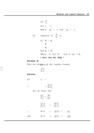 Modulus And Argand Diagram PDF
