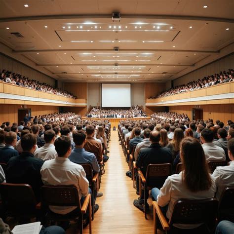 Panoramic View Of School Assembly Hall During Event Large Audience