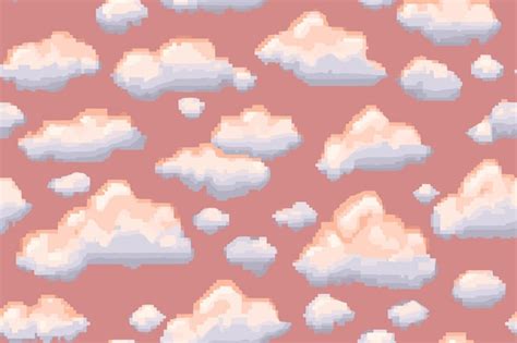 Premium Vector Pixel Clouds Seamless Pattern Texture Background