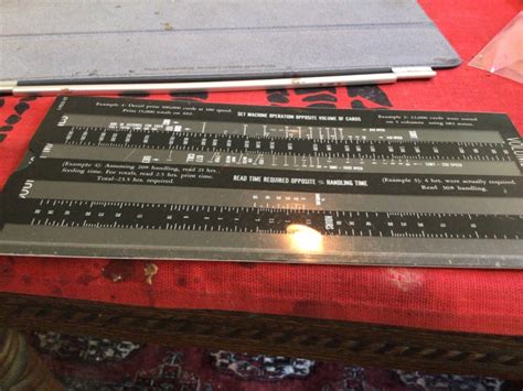 Ibm Slide Rule To Calculate Time Required To Punch Volume Of Cards