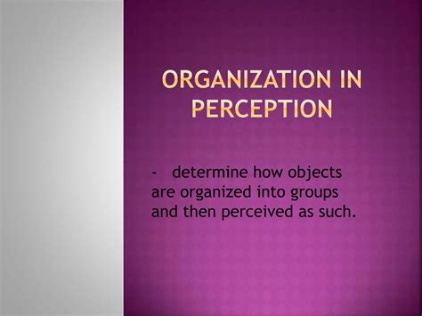 Organization In Perception Ppt