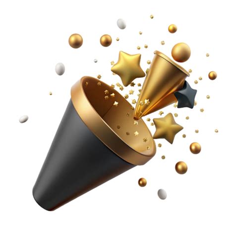 Elegant Classic Confetti Explosion Side View Isolated Element 59424249 Png