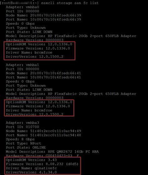 ESXi How To Find HBA NIC Driver Firmware Version Virtual Allan