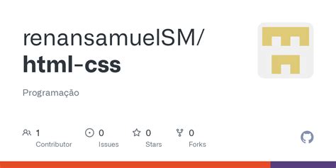 Github Renansamuelsmhtml Css Programação