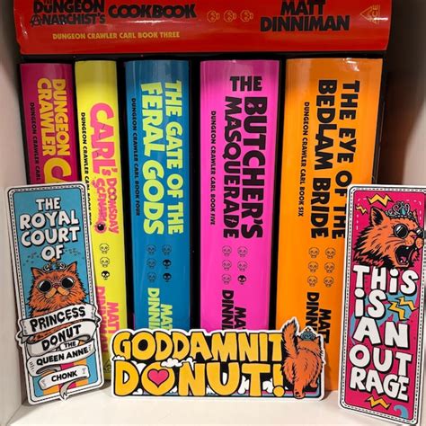 Dungeon Crawler Carl Bookmark Set Princess Donut Quotes With Art Dcc