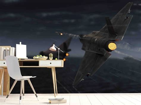 3d Jet Fighter Launching Missile Wallpaper Wall Mural Peel And Stick Wallpaper Eur 90 58