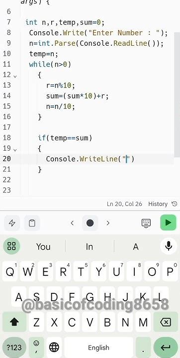 13 pelindrome number program in c basicofcoding coding pelindrome