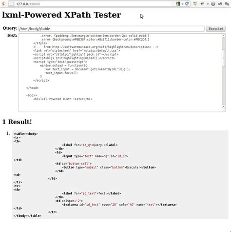 Github Mlissnerlxml Xpath Tester A Small Tool For Testing Xpath
