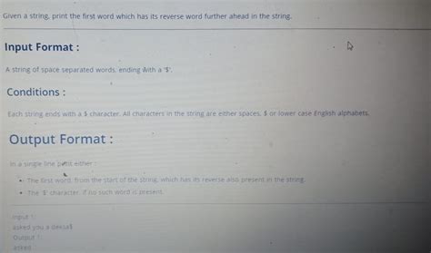 Solved Given A String Print The First Word Which Has Its