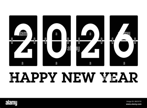 Flipboard Style “2026 Happy New Year” Countdown Design Stock Vector