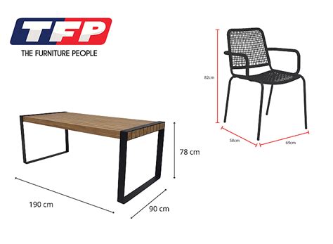 Acacia Wood Rectangle Dining Table 4 6 Seaters With 6 Black Rope Dining Chairs Lucyvale